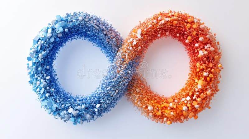 The Abstract Infinity Symbol in Blue Orange and White Hues is a Unique ...