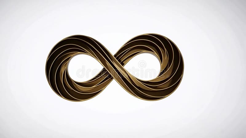 Abstract Infinity Symbol: a Brown and Gold 3D Render Stock Footage ...