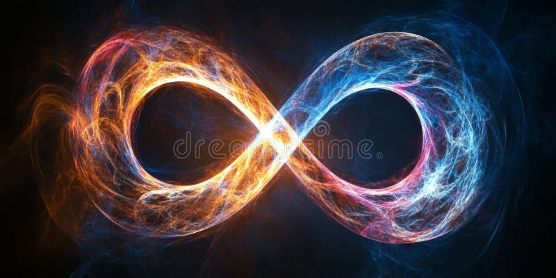 Abstract Infinity Symbol, Colorful Energy Flowing in Endless Loop on a ...