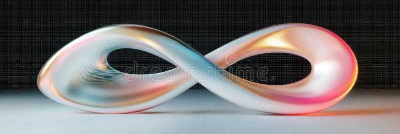 Abstract Infinity Symbol with Colorful Gradient Reflective Curves in 3d ...