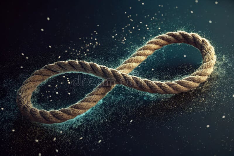 Abstract Infinity Symbol Composed of Intertwined Rope with Particle ...