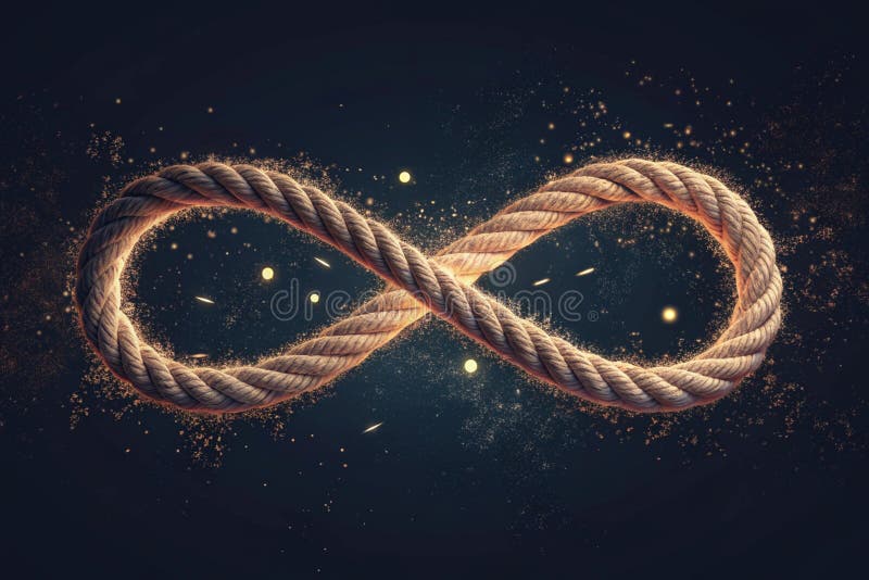 Abstract Infinity Symbol Composed of Intertwined Rope with Particle ...