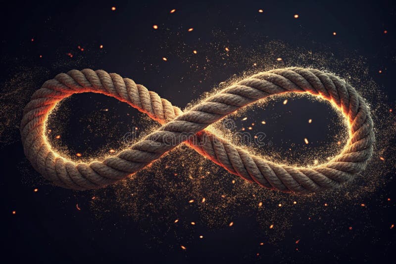 Abstract Infinity Symbol Composed of Intertwined Rope with Particle ...