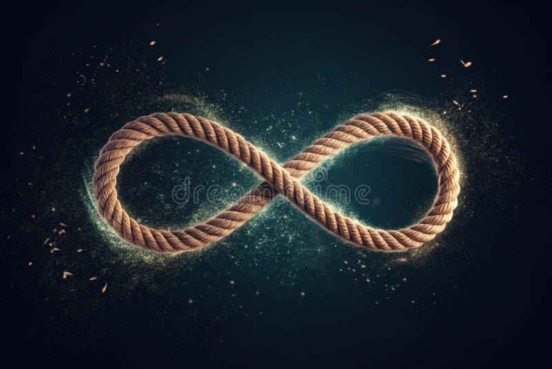 Abstract Infinity Symbol Composed of Intertwined Rope with Particle ...