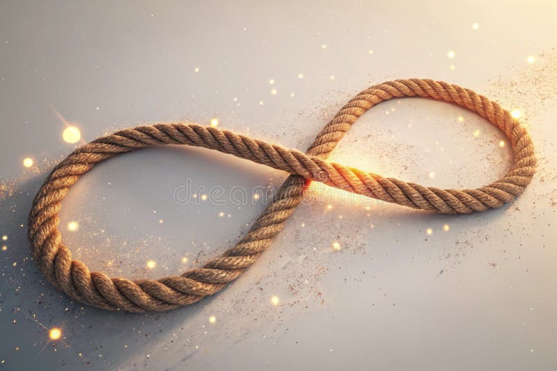 Abstract Infinity Symbol Composed of Intertwined Rope with Particle ...