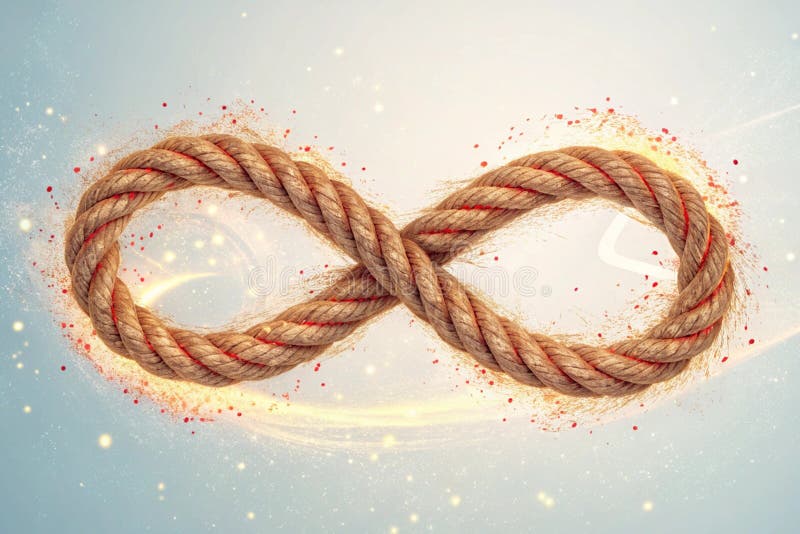 Abstract Infinity Symbol Composed of Intertwined Rope with Particle ...