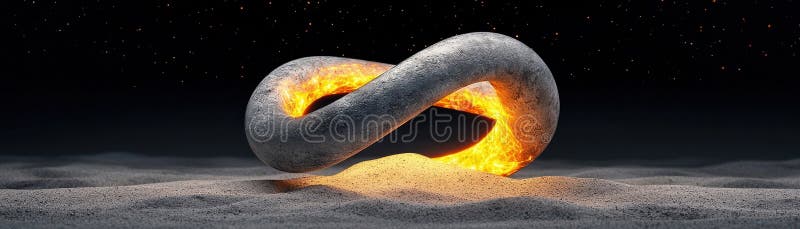 Abstract Infinity Symbol with Glowing Core on Dark Background ...