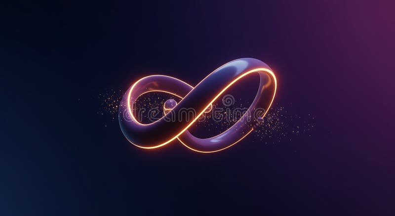 Abstract Infinity Symbol with Glowing Lines and Particles Stock ...