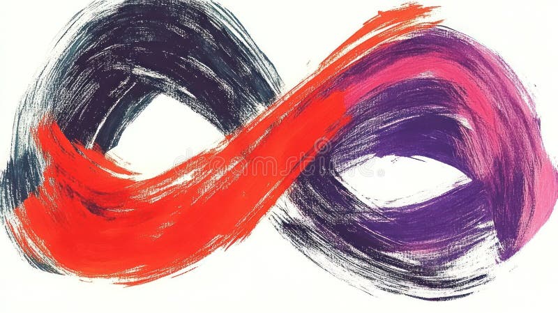 Abstract Infinity Symbol Painted with Bold Colors, Representing ...