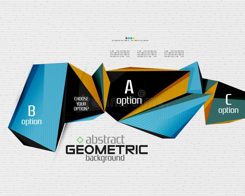 Abstract Info Banner with Options, Geometric Paper Stock Vector ...