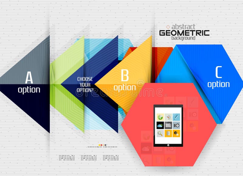 Abstract Info Banner with Options, Geometric Paper Stock Vector ...