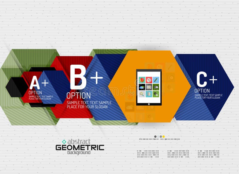 Abstract Info Banner with Options, Geometric Paper Stock Vector ...