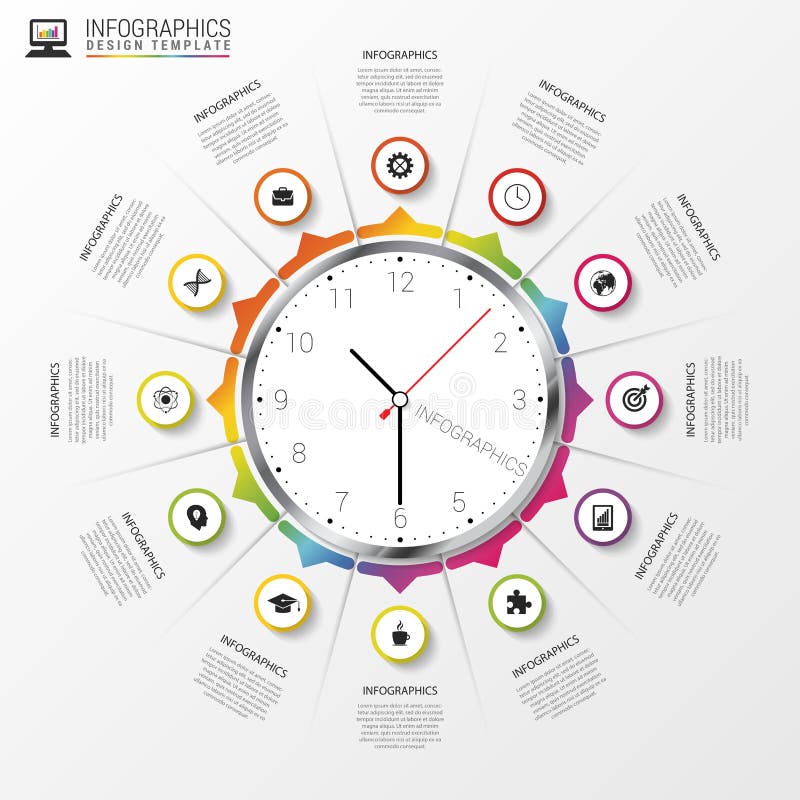 Abstract Infographic. Clock. Modern Design Template Stock Vector ...