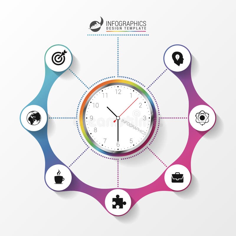 Abstract Infographic with Clock. Modern Design Stock Vector ...