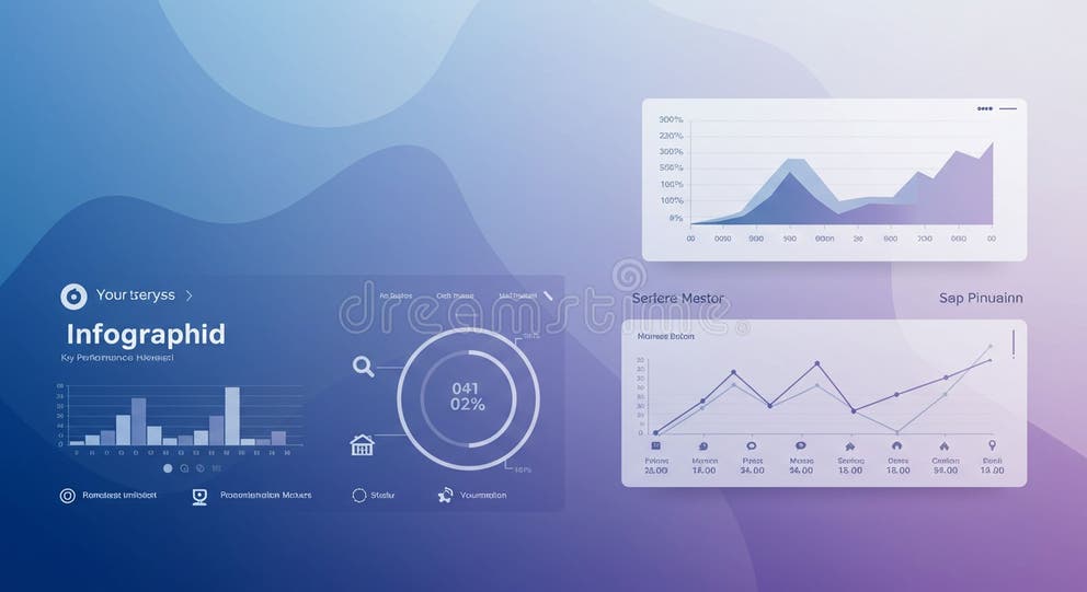 Abstract Infographic Composed of Three Primary Elements on a Gradient ...