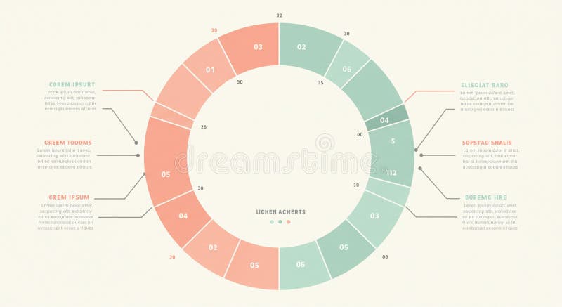 Abstract Infographic Consisting of a Circular, Segmented Chart Divided ...