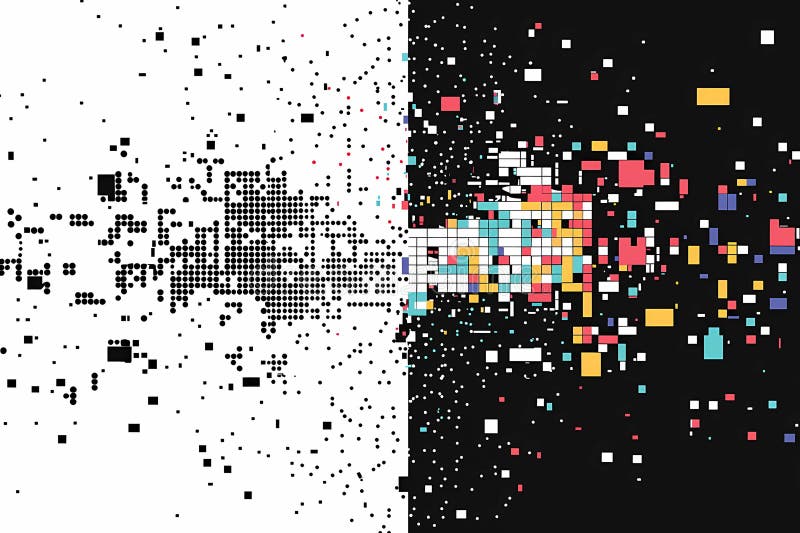 An Abstract Infographic of Defragmentation Stock Illustration ...