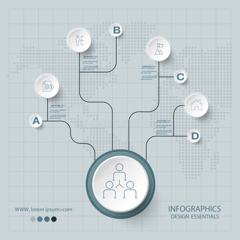 Abstract Infographic Design on the Grey Background. Stock Vector ...