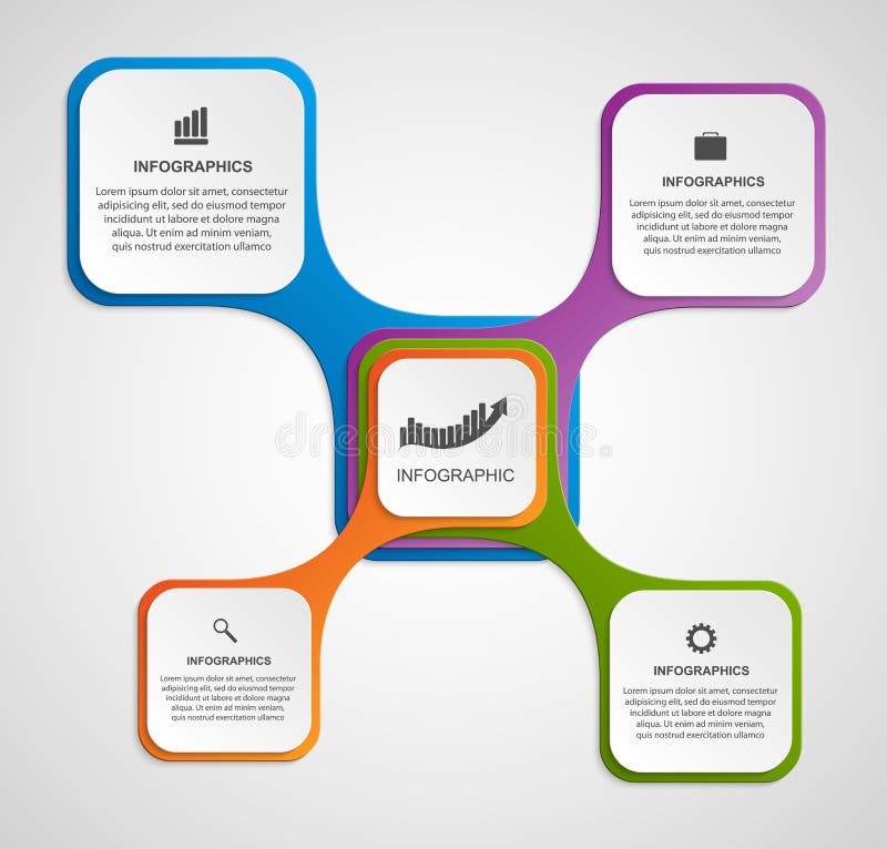 Abstract Infographic Design Template in the Square Form. Stock Vector ...