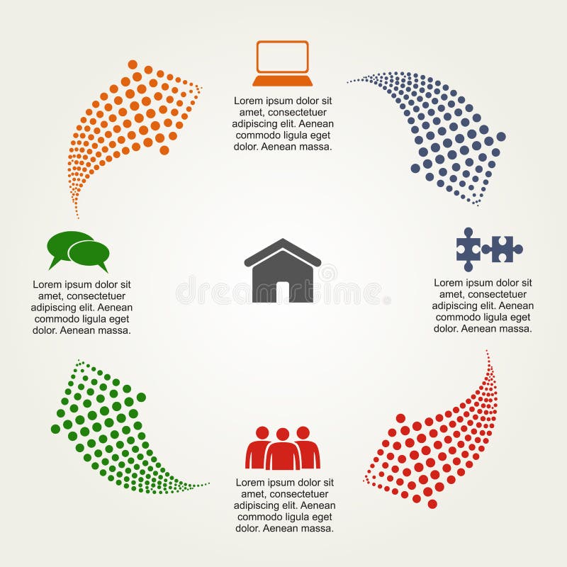 Abstract Infographic with Dots Arrows. Vector Stock Vector ...