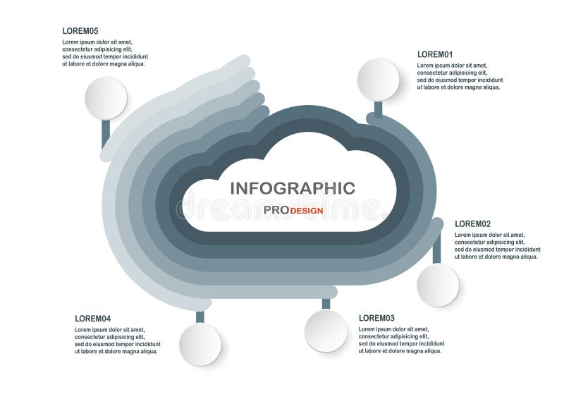 Abstract Infographic Elements with Flat Art Clouds. Charts for B Stock ...