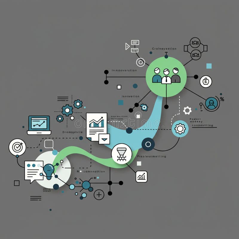 Interconnected Digital Elements Stock Illustrations – 9,090 ...