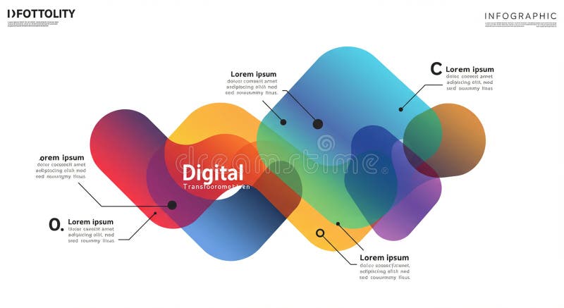 Abstract Infographic Featuring Overlapping, Translucent Shapes in ...