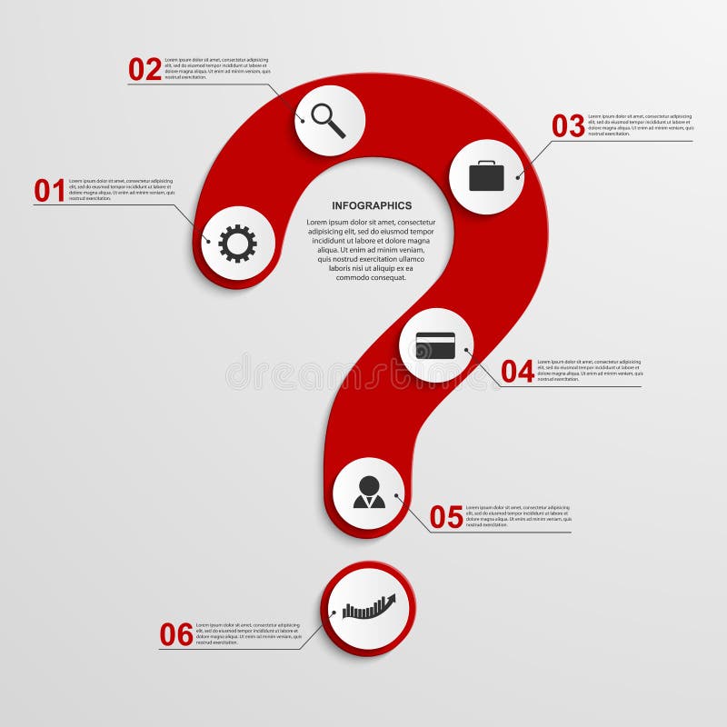 Abstract Infographic in the Form of Question Mark. Design Elements ...