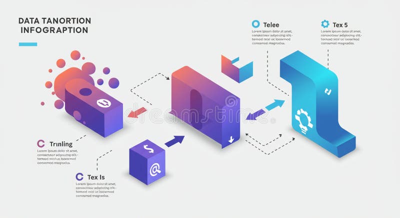 An Abstract Infographic Illustrating Data Flow and Transformation ...