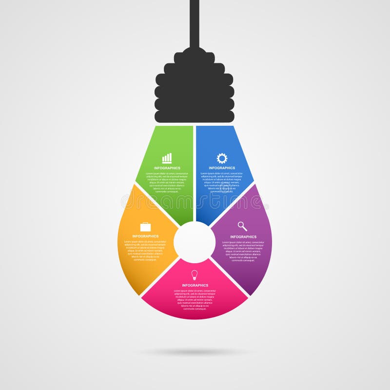 Abstract Infographic with Light Bulb Banner. Stock Vector ...