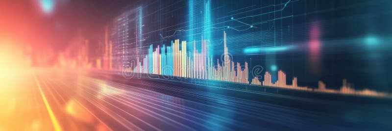 Abstract Infographic with Lines and Bar Graphs Over a Clean Tech ...