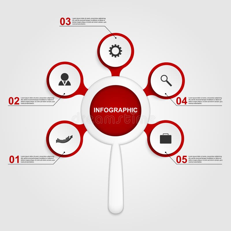 Abstract Infographic with a Magnifying Glass. Stock Vector ...