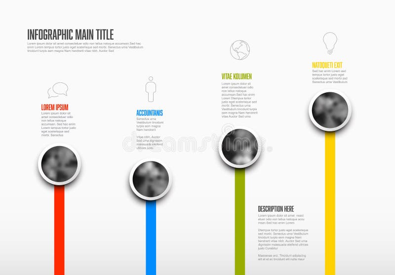 Four Topics Colorful Paper Circle for Website Presentation Cover Poster ...