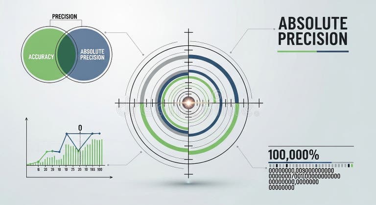Abstract Infographic Visualizing Accuracy and Precision with a Target ...