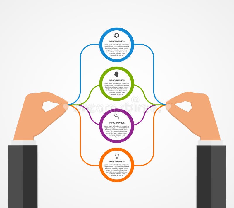 Abstract Infographics Design Template with Human Hands Holding the ...
