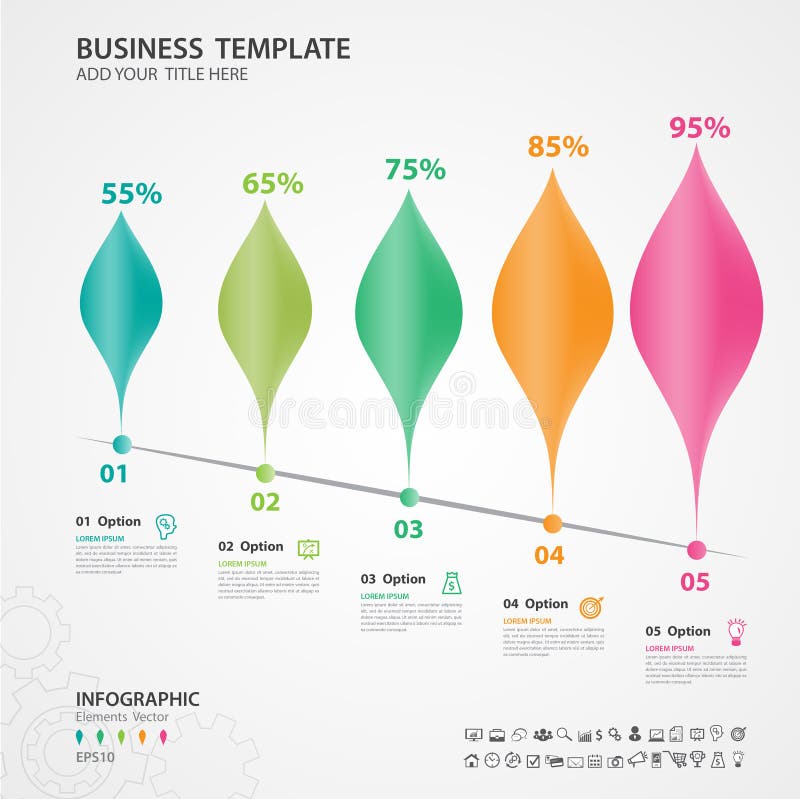 Abstract Infographics Number Options Template, Chart, Diagram, Timeline ...