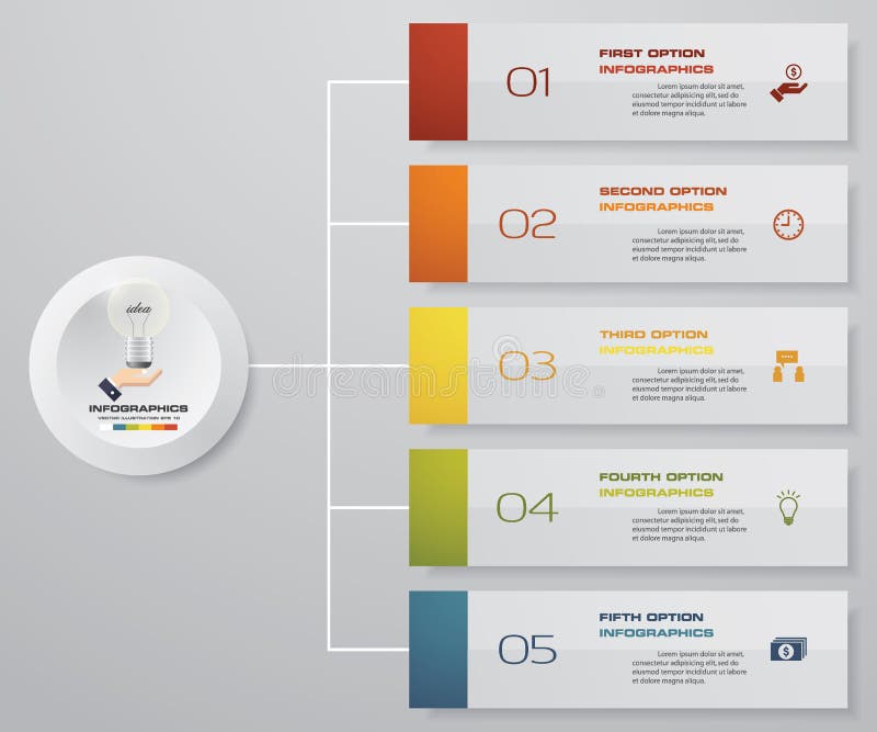 Abstract Infographics 5 Steps Banner Design Elements. 5 Step Layout ...