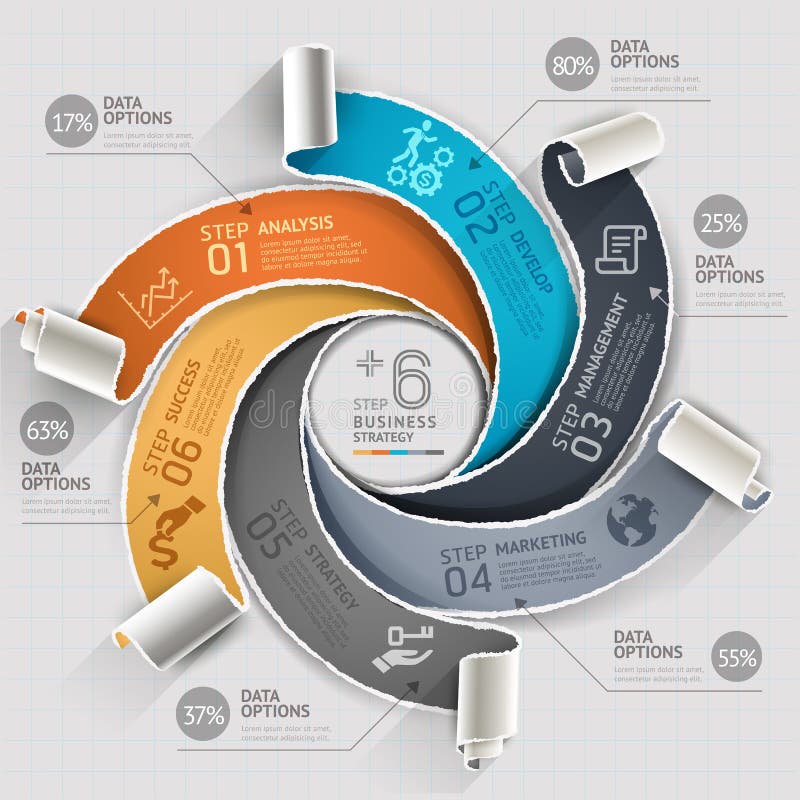 Abstract Infographics Template Torn Paper Style. Stock Vector ...
