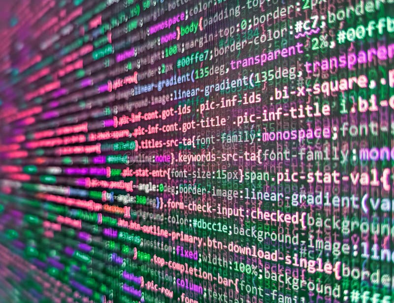 Abstract Information Digital Technology Modern Background. Computer Script Typing Work Stock ...