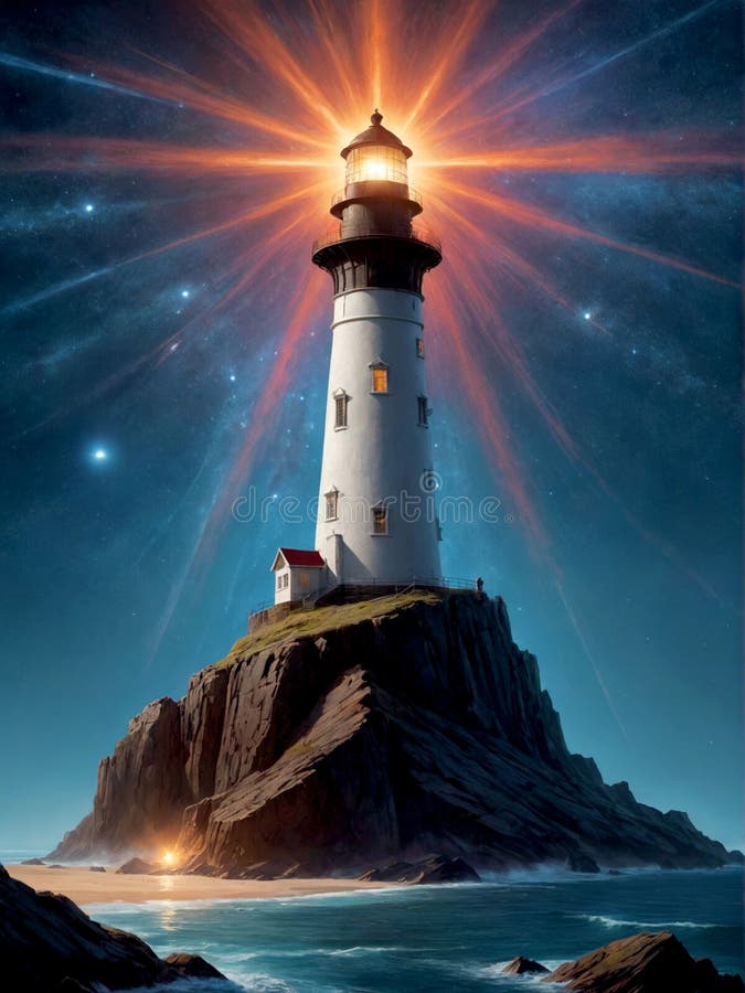 Abstract Information Transmission Tower or Lighthouse As a Symbol ...