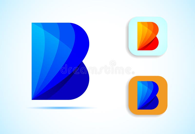 Abstract Initial Alphabet B Logo Design. Multi-color Gradient Letter ...