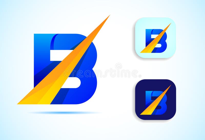 Abstract Initial Alphabet B Logo Design. Multi-color Gradient Letter ...