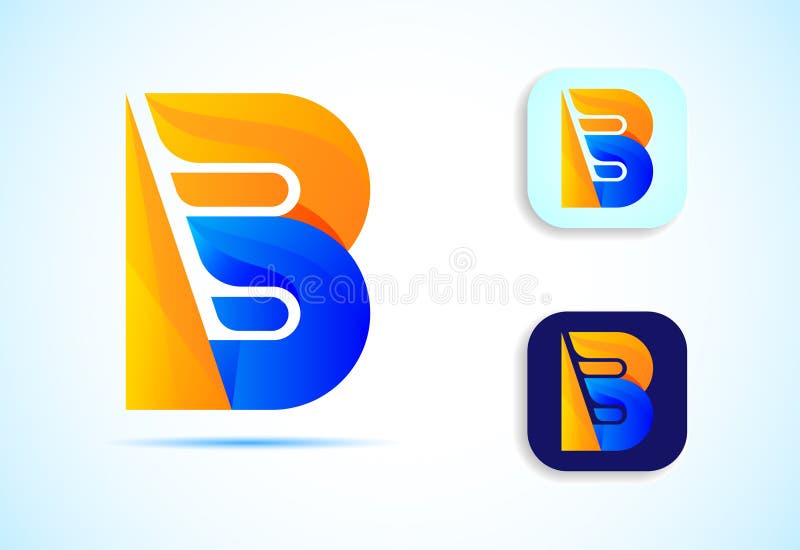 Abstract Initial Alphabet B Logo Design. Multi-color Gradient Letter ...