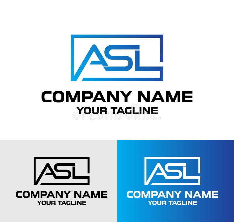 Abstract Initial ASL Letter Geometric Typography Modern Vector Logo ...