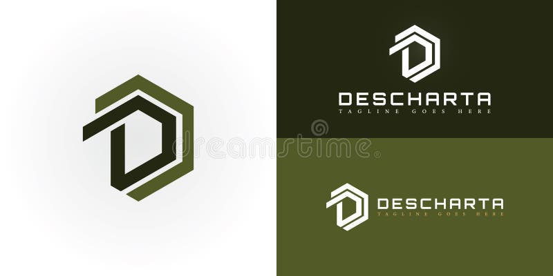 Abstract Initial Hexagon Letter DC or CD Logo in Solid Green Color ...