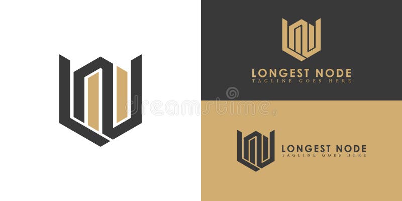 Abstract Initial Hexagon Letter LN or NL Logo in Black and Gold Color ...