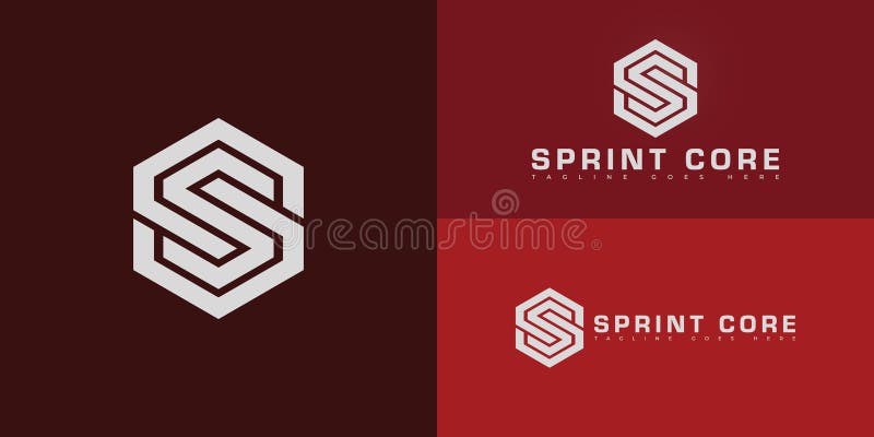 Abstract Initial Hexagon Letter SC or CS Logo in Silver-white Color ...