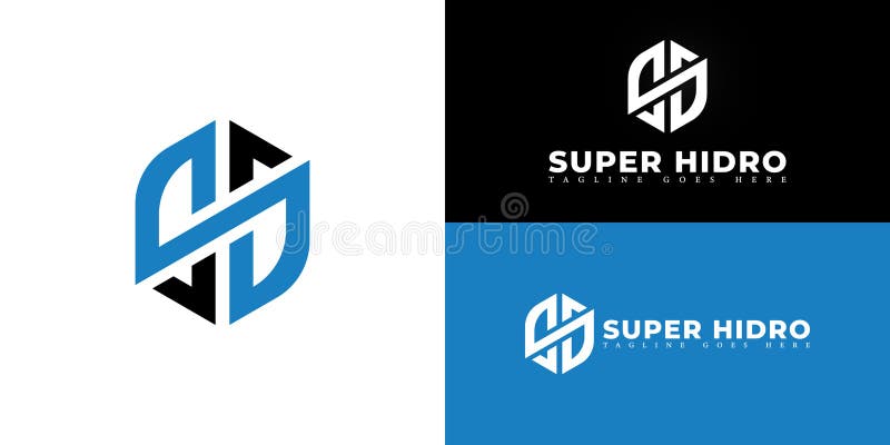 Abstract Initial Hexagon Letter SH or HS Logo in Blue Color Isolated on ... Abstract Initial Hexagon Letter SH or HS Logo in Blue Color Isolated on ...