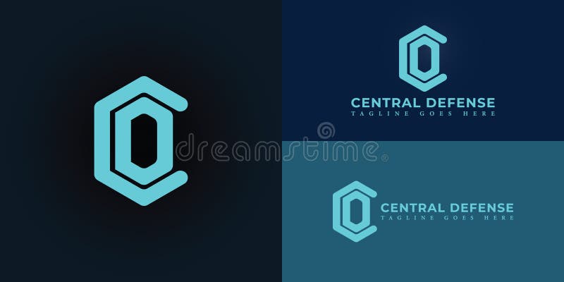 Abstract Initial Hexagon Letters CD or DC Logo in Blue Color Isolated ...