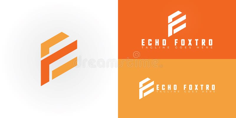 Abstract Initial Hexagon Letters EF or FE Logo in Orange Color Isolated ...